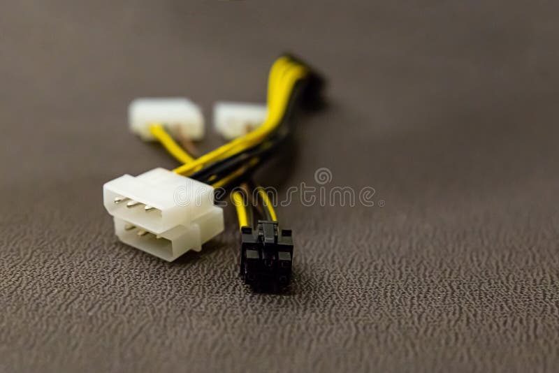 Closeup Computer Cables Adapter on a Dark Background Repairing a ...