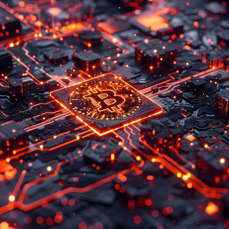 Closeup of Computer Chip with Electric Blue Font B on it Stock Photo ...