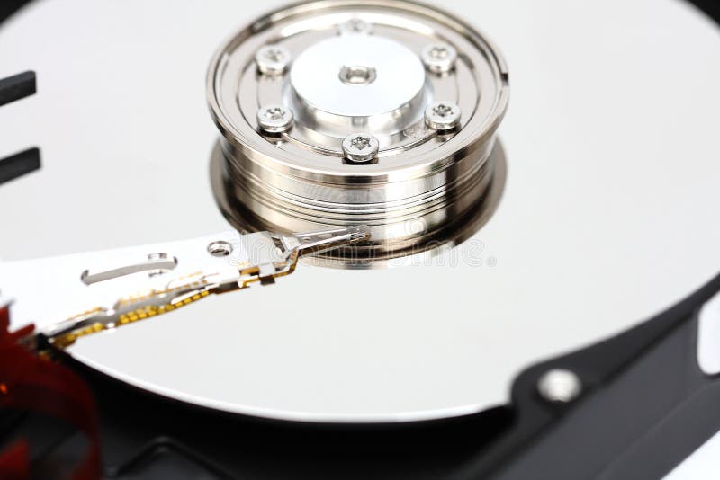 Closeup Computer Hard Disk. Stock Image - Image of file, macro: 32369977