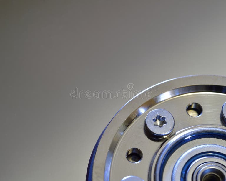 Closeup of Computer Hard Disk with Spindle Hub Stock Photo - Image of ...
