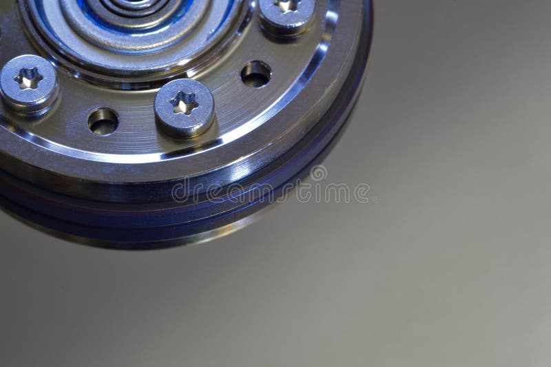 Closeup of Computer Hard Disk with Spindle Hub Stock Image - Image of ...