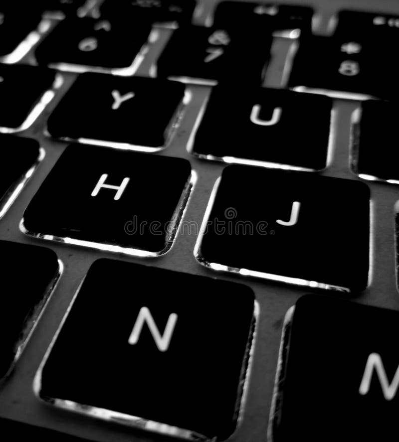 Closeup of Computer Keyboard with Back Lights. Stock Image - Image of ...