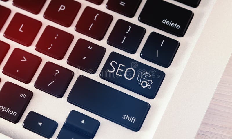 Closeup of Computer Keyboard with Keyword Seo, White Background Stock ...