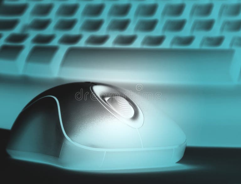 Cyan Colored Mouse and Keyboard Stock Image - Image of button ...