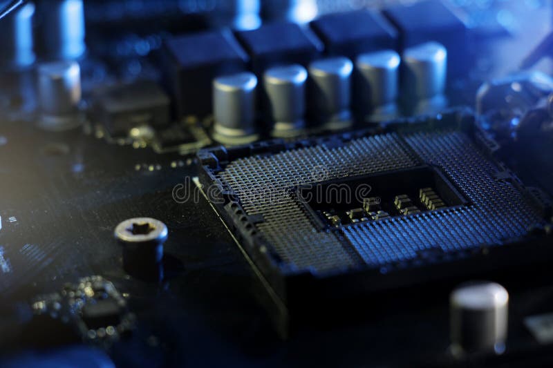 Closeup of Computer Mainboard, Electronic Circuit Board Stock Photo ...