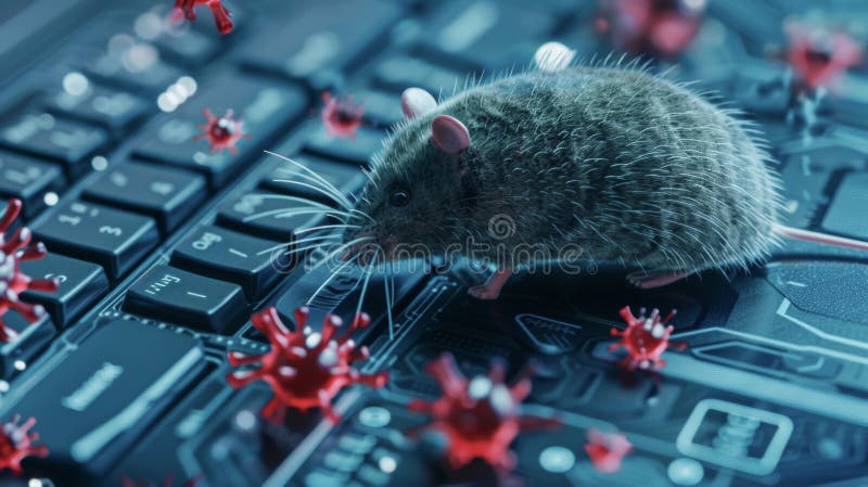 Closeup of a Computer Mouse Navigating through Layers of Data and ...