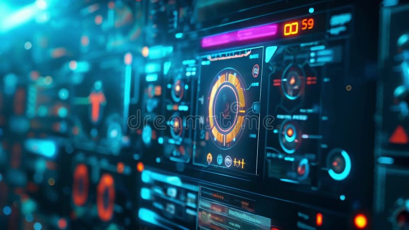 Closeup of a Computer Screen Displaying a Realtime AR Interface with ...