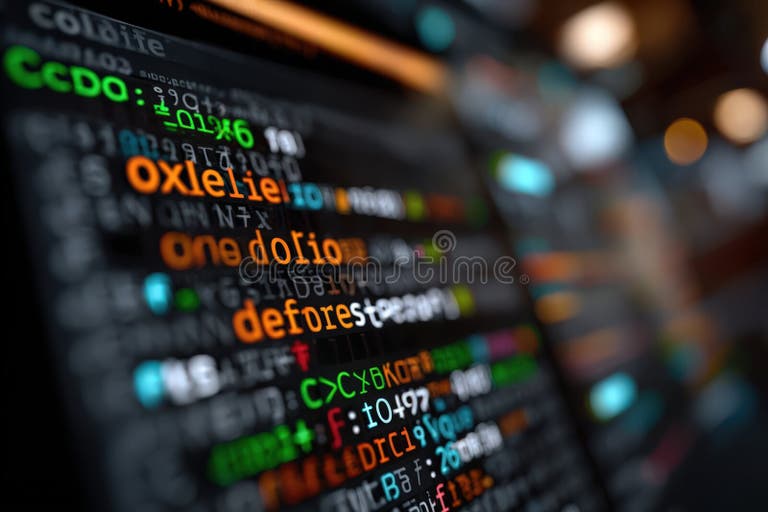 Closeup of a Computer Screen Packed with Words Displayed Stock Image ...