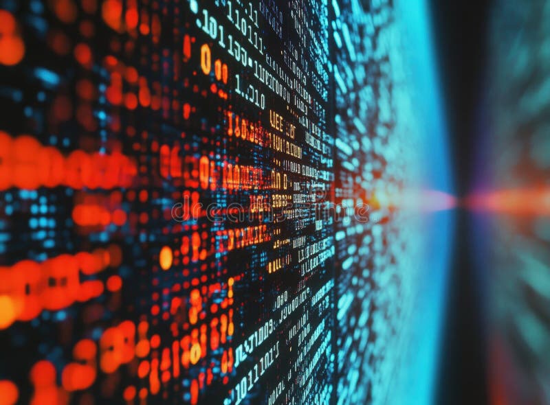 Closeup of a Computer Screen Showing Extensive Numerical Data Stock ...