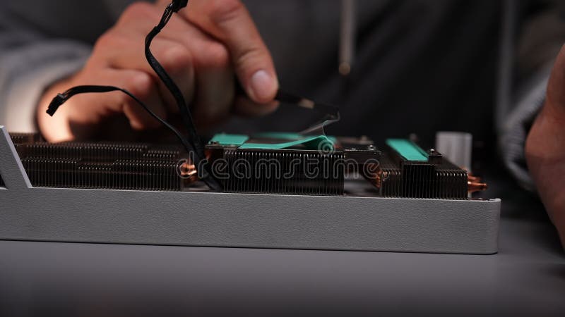 Closeup of Computer Technician Skillfully Replacing Thermal Pads on ...