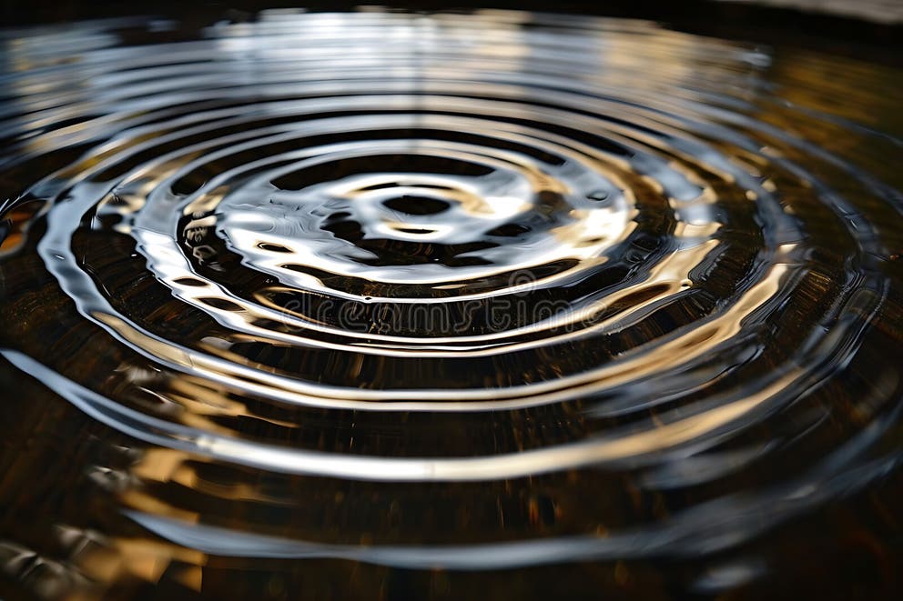 Concentric Water Ripples Liquid Surface, Circular Waves, Reflection ...