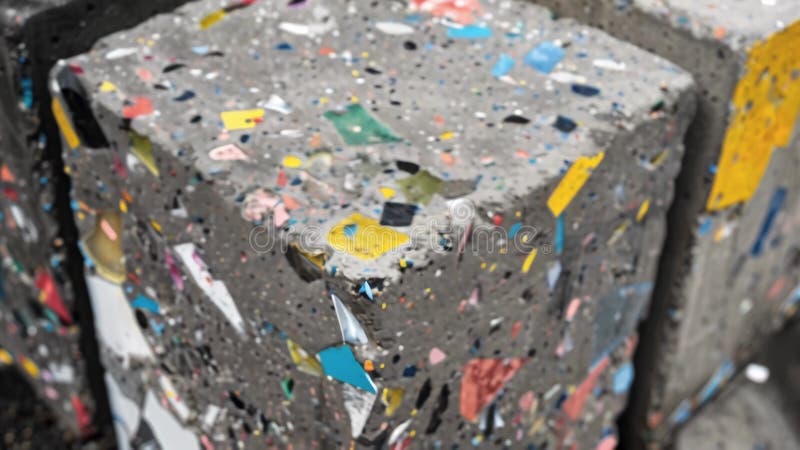A Closeup of a Concrete Block Made from Recycled Plastic Waste ...