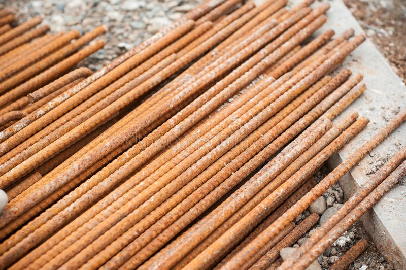 Concrete Iron Stack in Construction Site Stock Photo - Image of clay ...