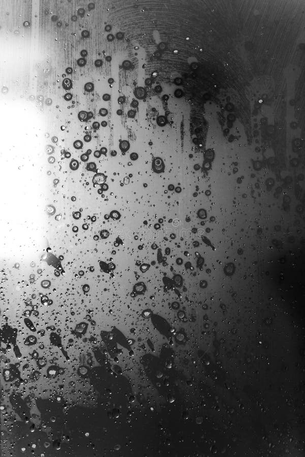 Closeup of Condensation Patterns on Glass Window, Water Droplets with ...