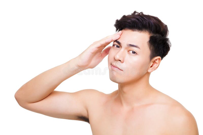 Closeup Confuse Young Man Face Stock Photo - Image of face, isolated ...