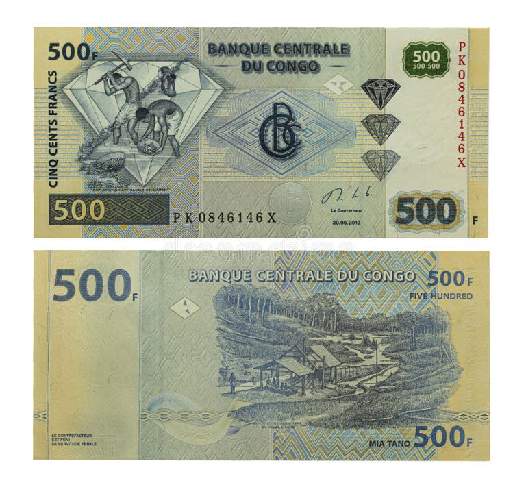 Closeup of Congo 500 Francs Banknote. Stock Photo - Image of numismatic ...