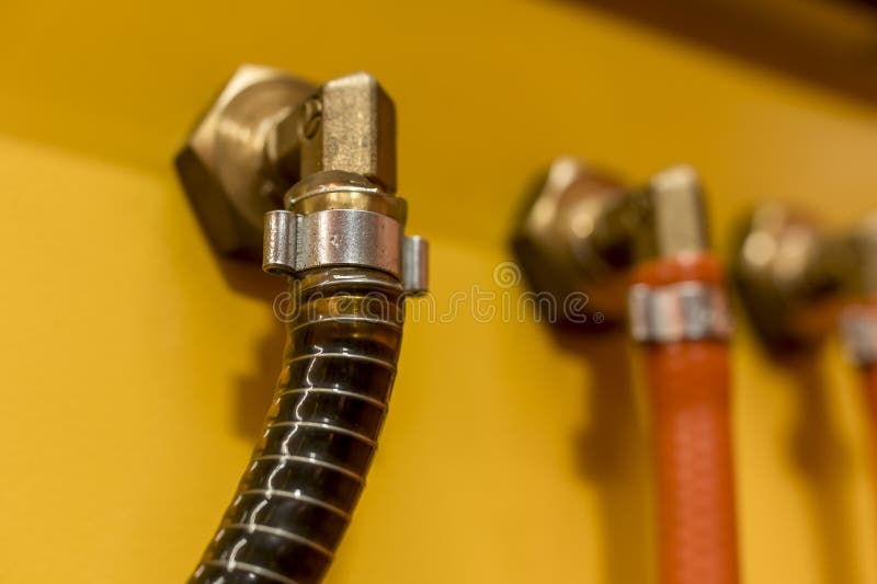 Closeup of the Connecting Hose of an Oil Flush Machine Stock Image ...
