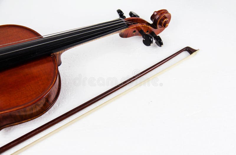 Closeup the Construction of Violin,Scroll,Pegbox and Neck,put beside ...