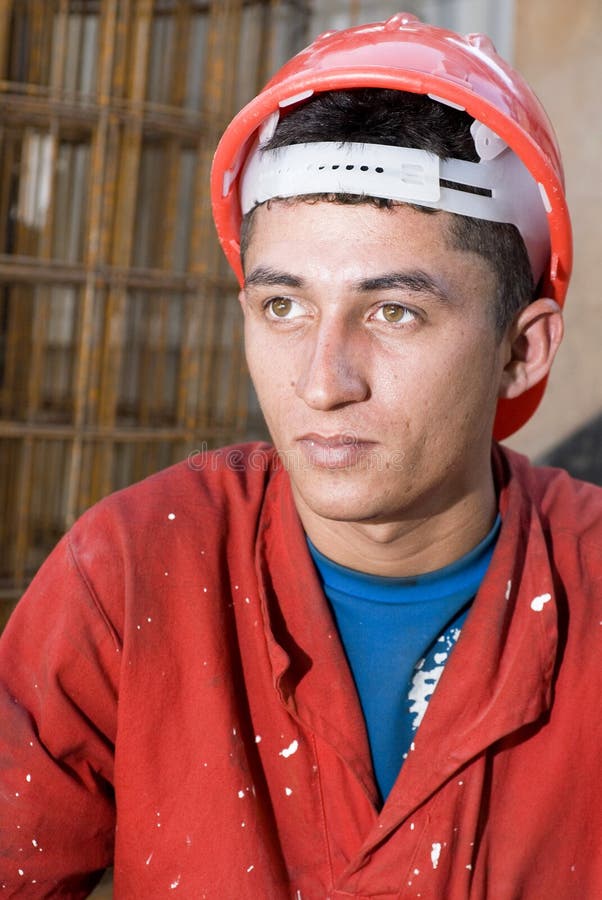 Closeup of Construction Worker S Face - Vertical Stock Photo - Image of ...