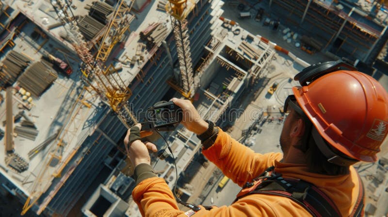 A Construction Worker Using a Pneumatic Formwork System To Easily ...
