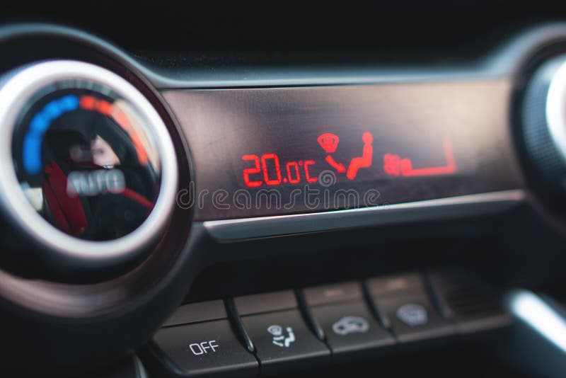 Closeup Control Buttons and Display with Temperature Placed on ...