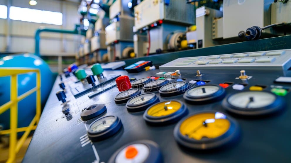 A Closeup of a Control Panel with Multiple Buttons and Dials ...