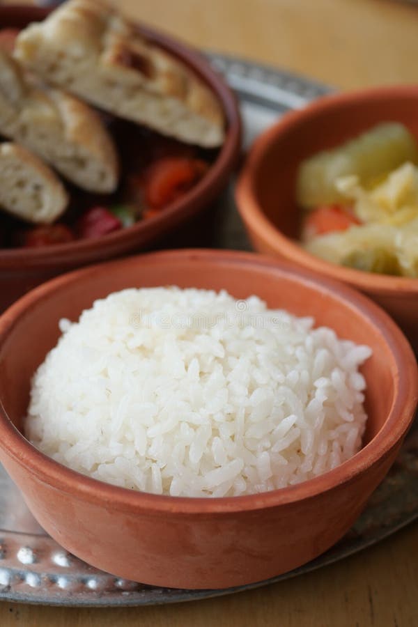 Closeup of Cooked White Rice Stock Image - Image of cooked, healthy ...