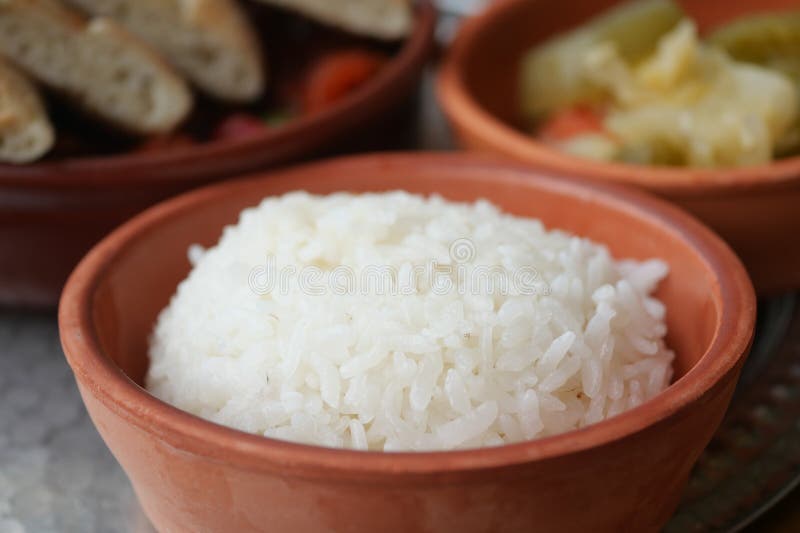 Closeup of Cooked White Rice Stock Photo - Image of fresh, rice: 305060610