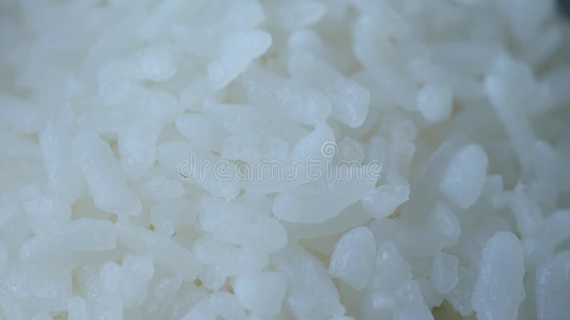 Closeup of Cooked White Rice Stock Footage - Video of fiber, ingredient ...
