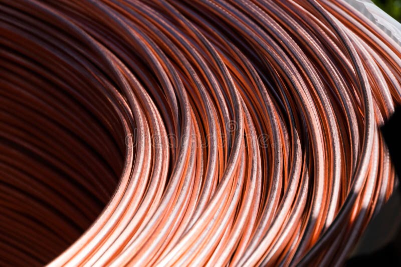 Closeup of Copper Cable Being Rolled Up in Preparation for Shipment at ...