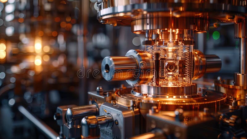Closeup of a Copper-Colored Machine Component in a Laboratory Setting ...