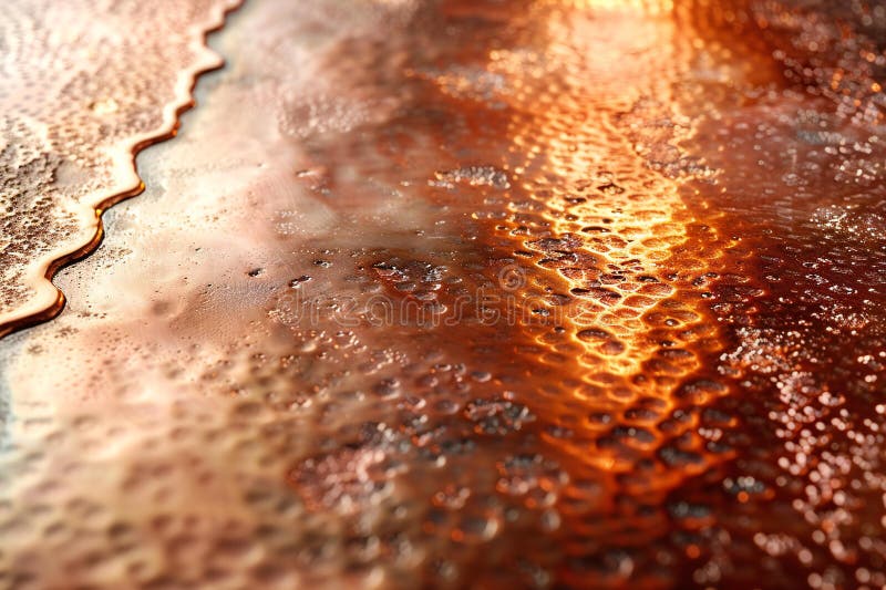 A Closeup of the Copper Surface, Highlighting Its Shiny Texture and ...