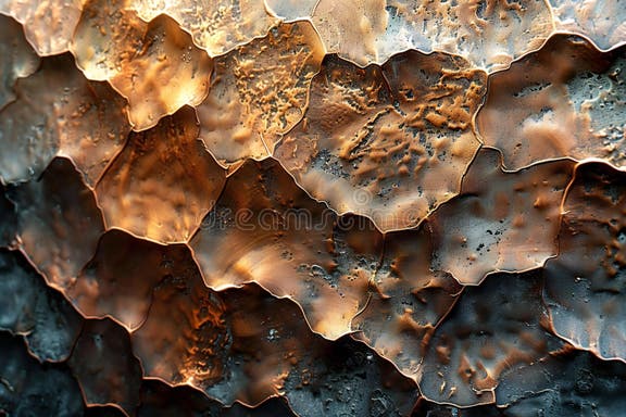 A Closeup of the Copper Surface, Showcasing Its Shiny and Reflective ...