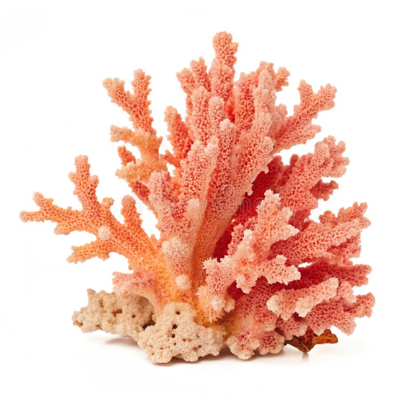 Closeup of Coral Isolated on White Background Stock Illustration ...