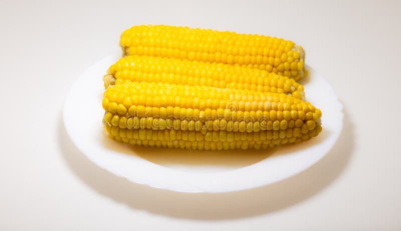 Closeup of Corn Kernels on Plate Isolated Stock Image - Image of ...