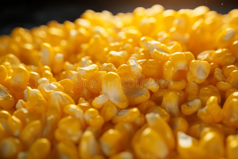 Closeup of Corn Kernels Popping into Popcorn Stock Illustration ...