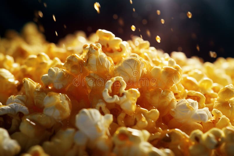 Closeup of Corn Kernels Popping into Popcorn Stock Illustration ...