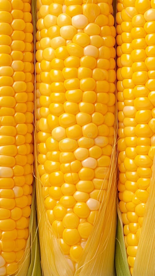Closeup of Corn Kernels in a Row on Fresh Cobs Stock Illustration ...