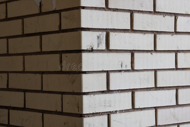 Closeup Corner of a Brick Building, Background or Texture Stock Image ...