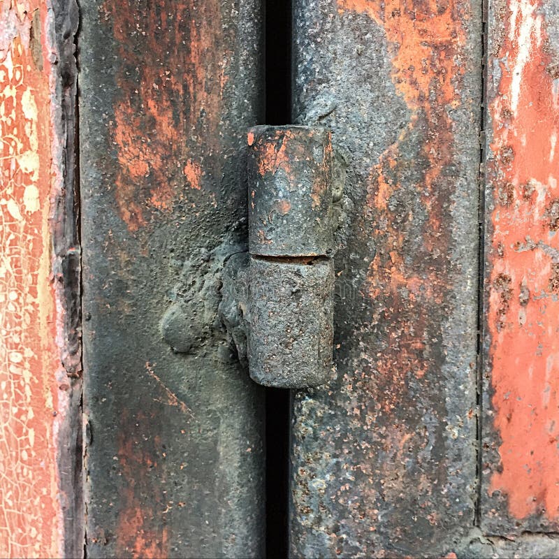 Iron Frame is Burn with Rust on the Red Wall Stock Photo - Image of ...