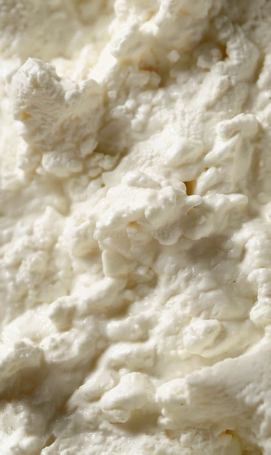 A Closeup of the Cottage Cheese Texture, Showcasing Its Smooth and ...