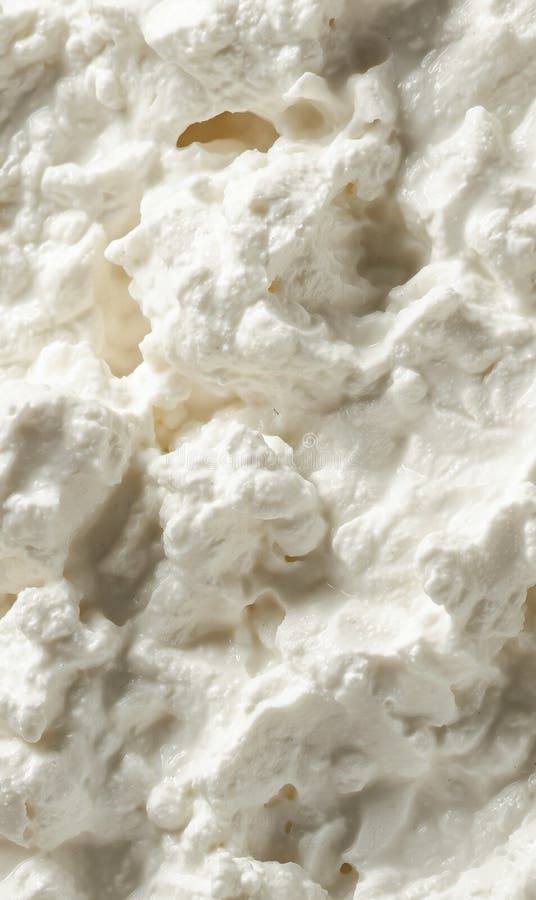 A Closeup of the Cottage Cheese Texture, Showcasing Its Smooth and ...
