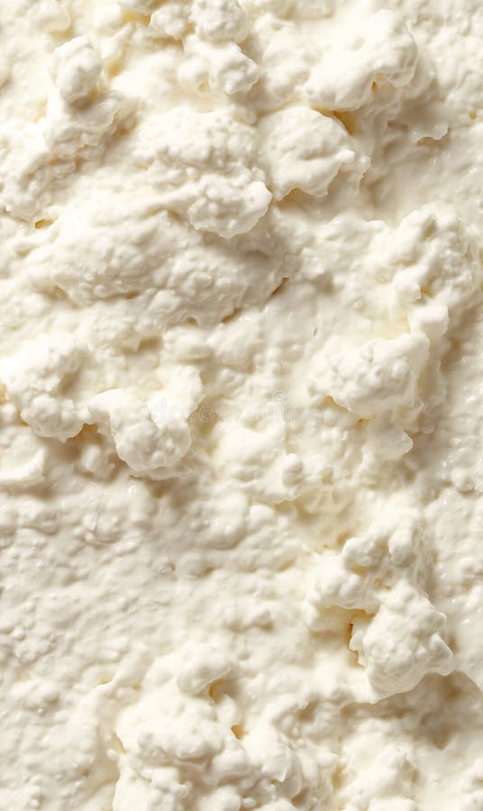 A Closeup of the Cottage Cheese Texture, Showcasing Its Smooth and ...