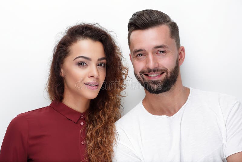 Closeup of Couple of Modern Young People Stock Photo - Image of ...