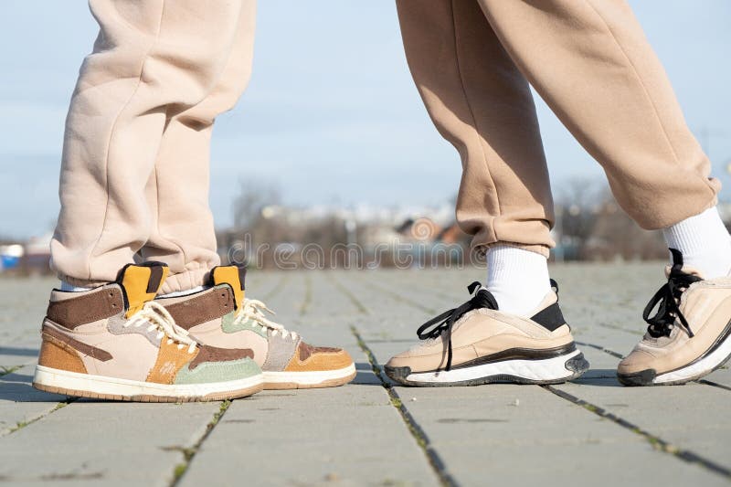 Closeup of Couple Shoes , Couple Dancing or Hugging Stock Photo - Image ...