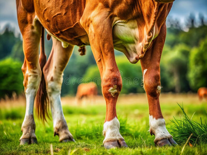 Closeup of a Cows Leg on a Rustic Farm Exploring Composition and Depth ...