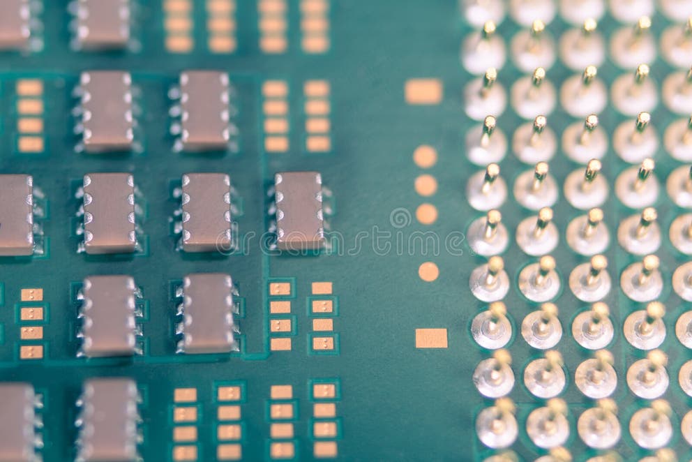 Closeup CPU or Central Processing Unit from Motherboard, Macro Shot Microprocessor Unit of ...