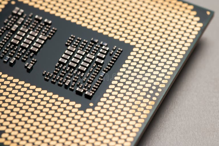 Closeup CPU or Central Processing Unit from Motherboard, Macro Shot ...