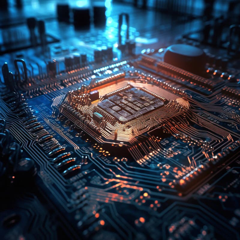 Closeup Cpu And Digital Microchip In Computer Hardware And 5100