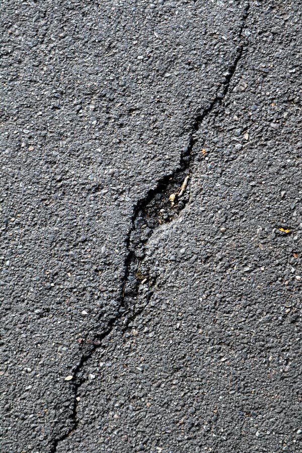 Closeup of a Crack on an Asphalt Road Stock Image - Image of damaged ...